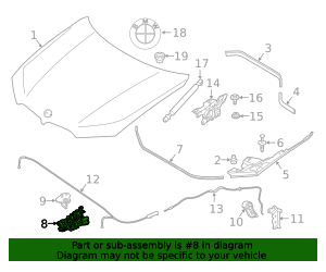 51237485957 - 2018-2022 BMW Hood Latch (51-23-7-485-957) | BMW of South ...