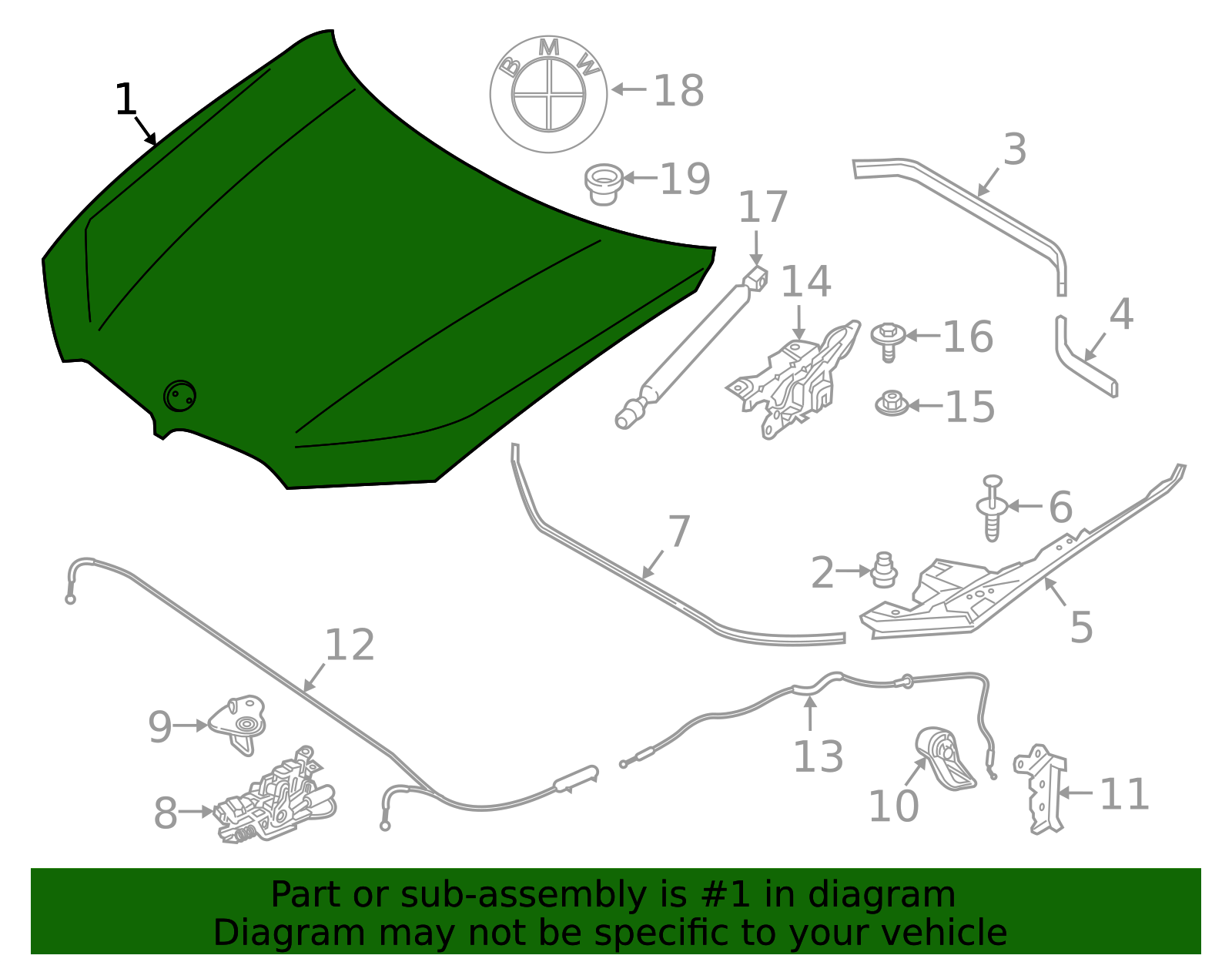 41007492375 - 2019-2025 BMW Hood (41-00-7-492-375) | BMW of South ...