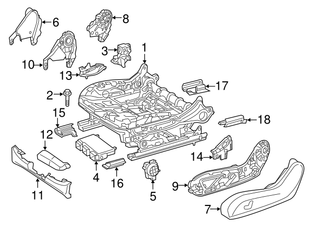 000-910-21-12 - Seat Track Adjust Mechanism 2021-2023 Mercedes-Benz ...