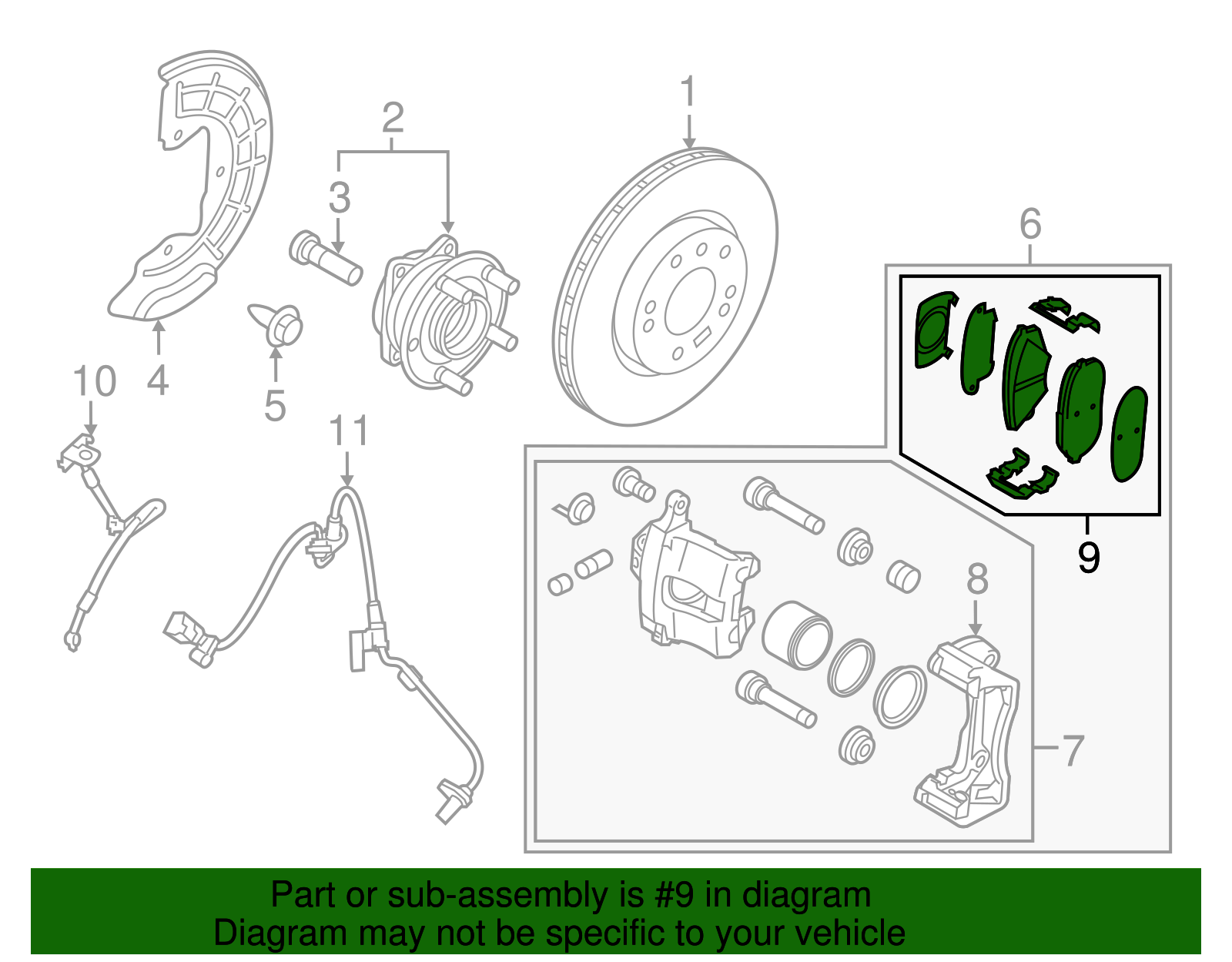 2016-2019 Hyundai Sonata Disc Brake Pad Set Front 58101-D4A10 | Hyundai ...