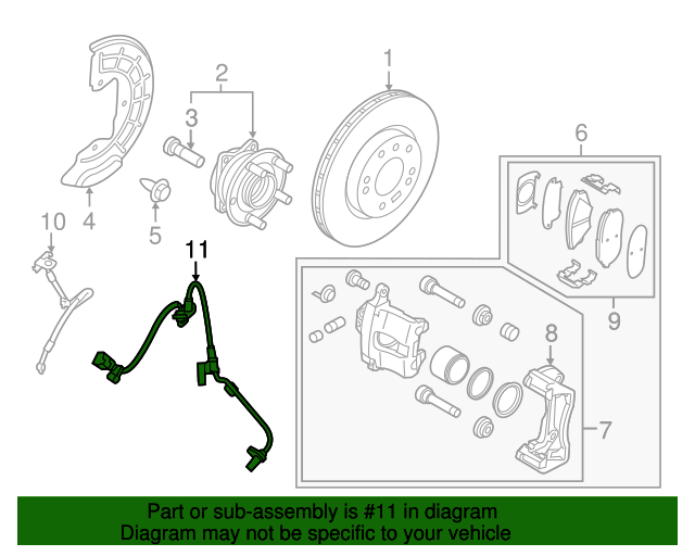 59810-C1000 - ABS Wheel Speed Sensor - 2015-2019 Hyundai Sonata | World ...