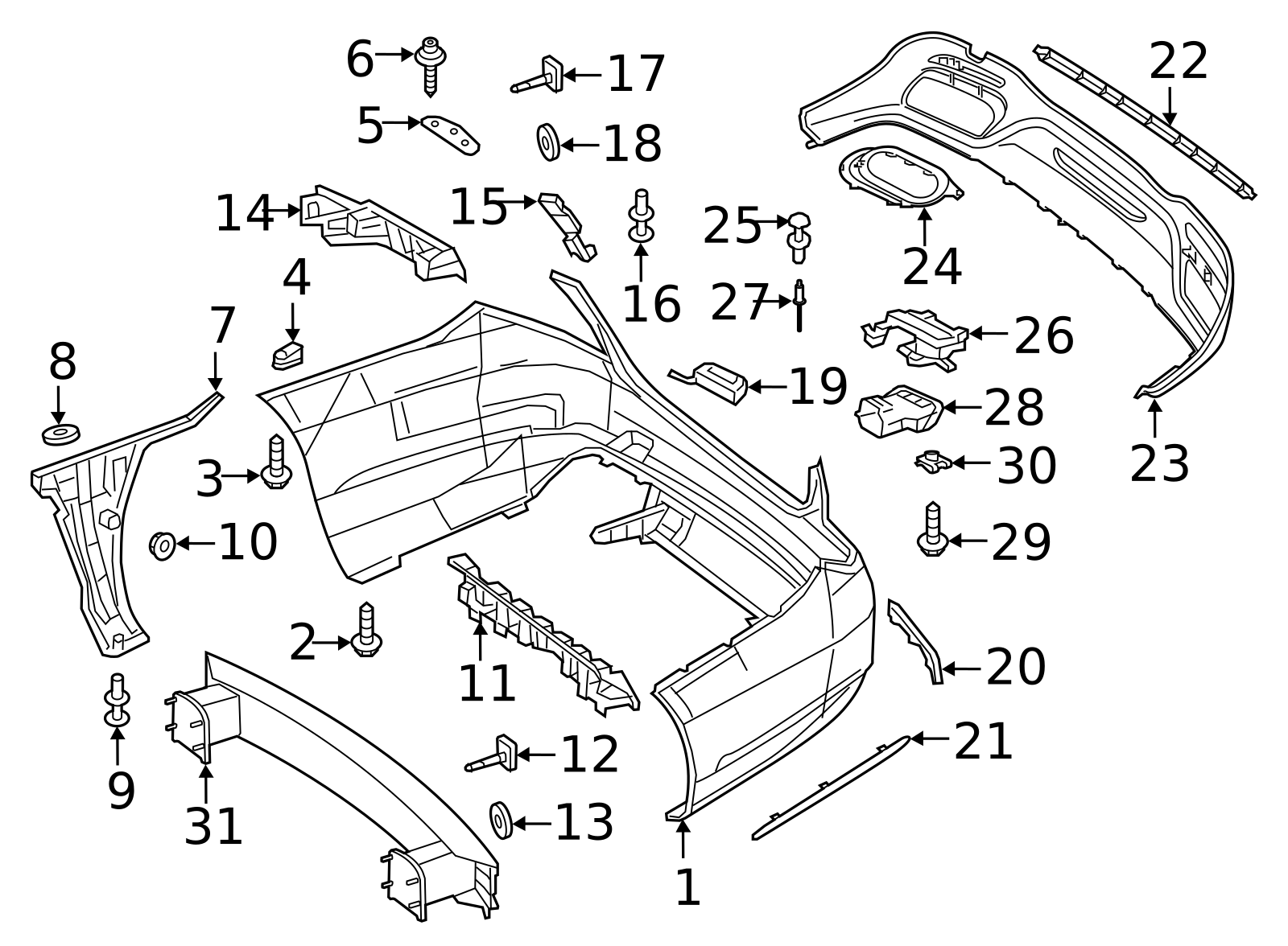 222-885-94-01-9197 - Trim, Bumper Mercedes-Benz USA Parts