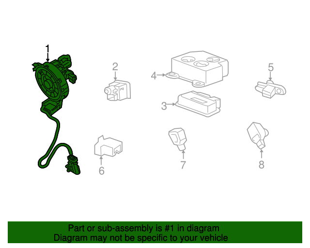 2017-2020 Cadillac Steering Wheel Airbag Coil #84123759 84427141 GM ...