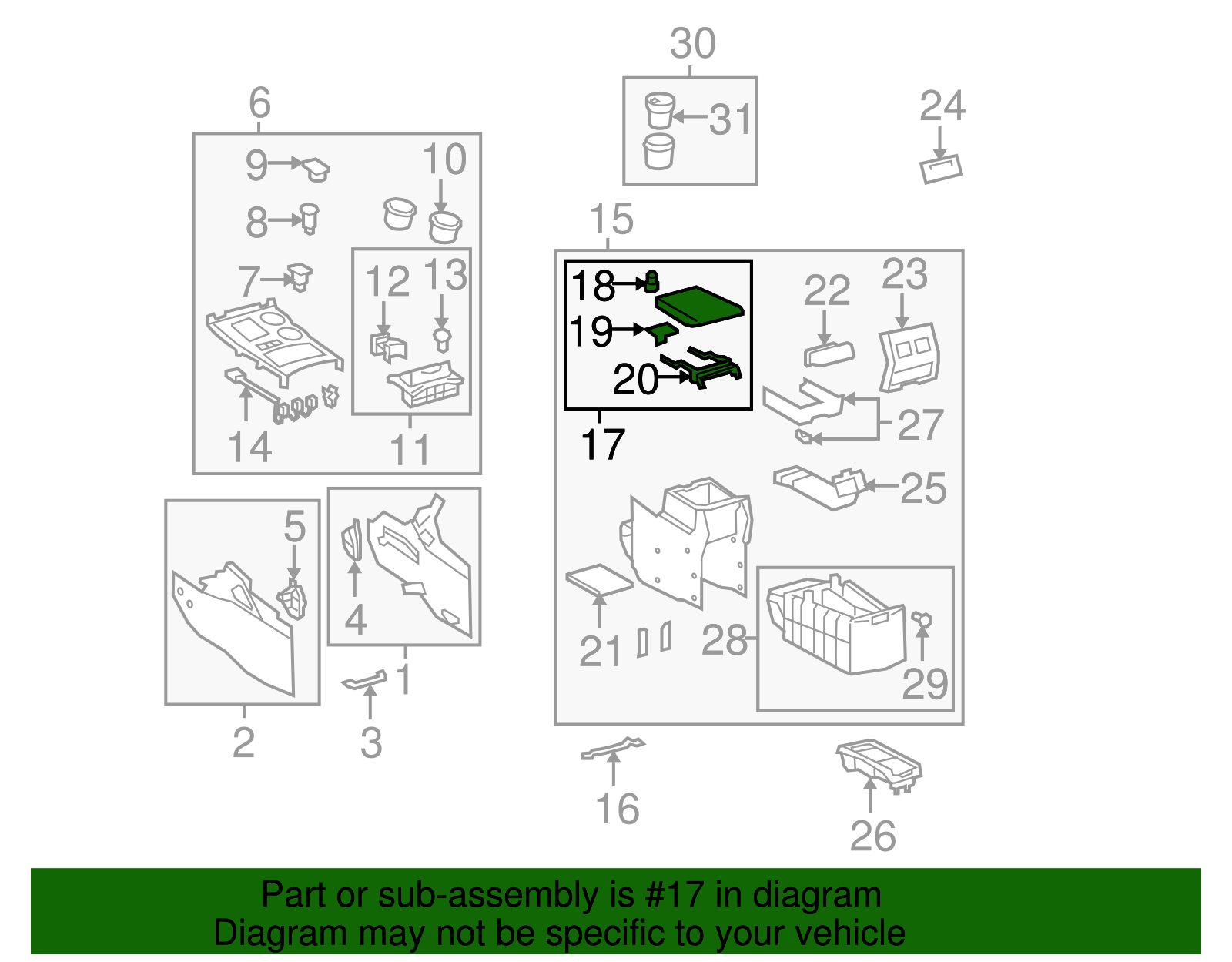Genuine Toyota Console Lid part# 58905-0E040-B0 for 2008-2013 Toyota ...