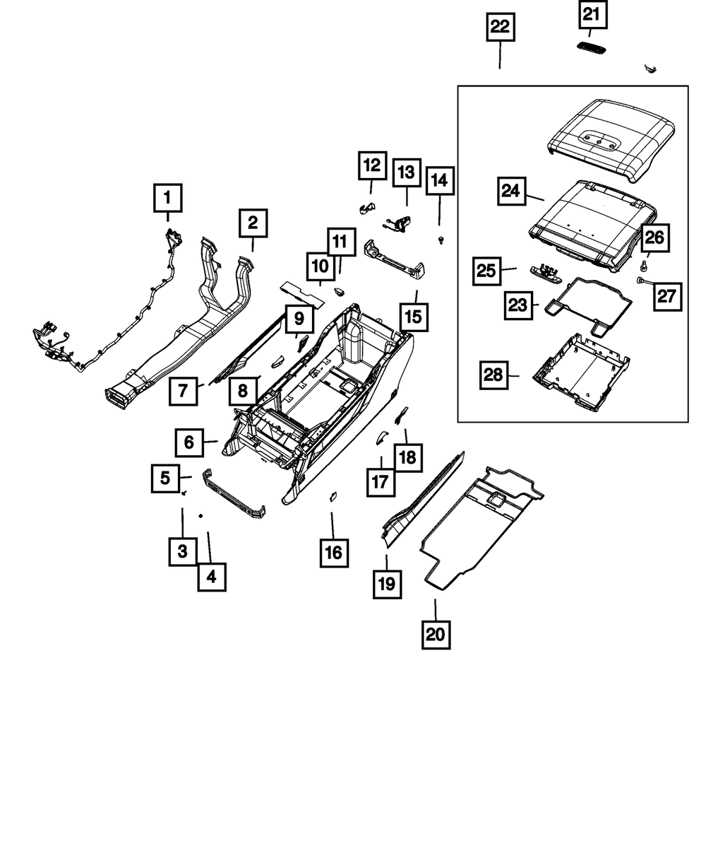2019-2020 Ram 1500 Console Wiring 68438662AA | My Mopar Parts
