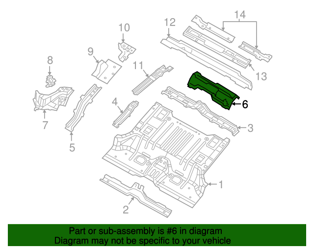 2018-2020 Jeep Wrangler Seat Cross-Member 68298731AD | TascaParts.com