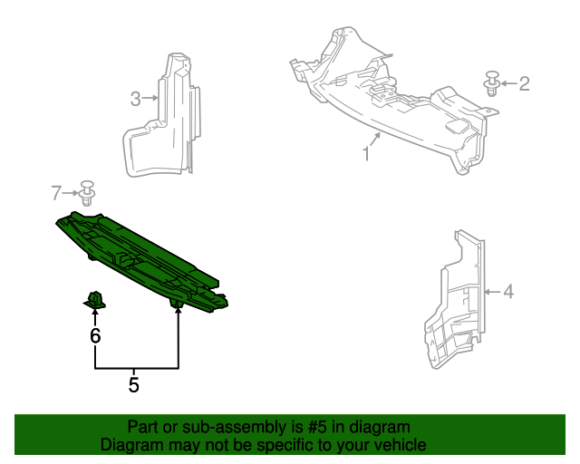 2020-2021 Toyota C-HR Lower Air Guide 16592-F2070 | Toyota Parts Center