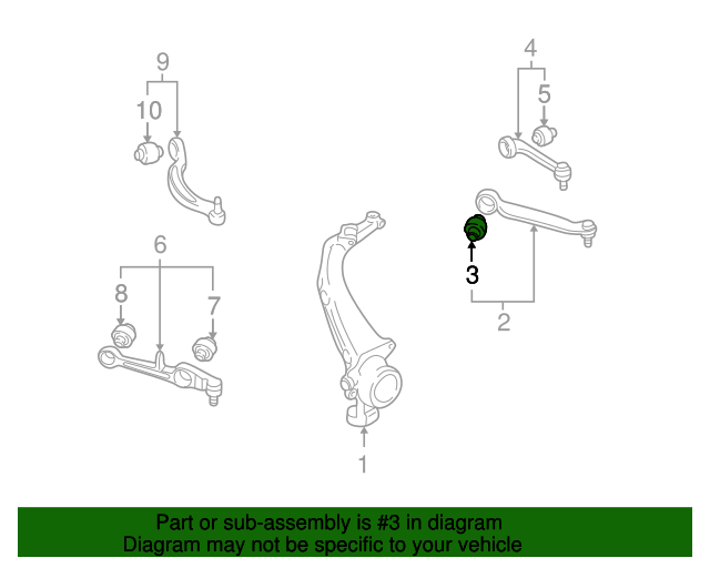 1999-2011 Audi Bushing 8D0-407-515-C | Audi OEM Parts