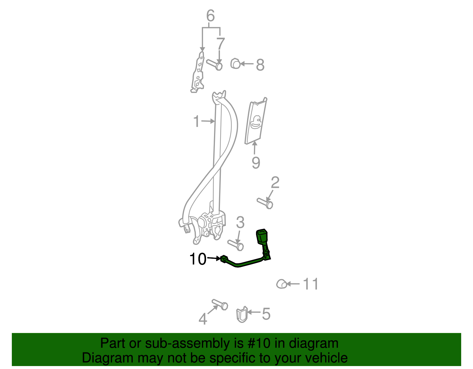 2004 Toyota Sienna Seatbelt Receptacle - DRIVERS SIDE 73240-AE010-B0 ...