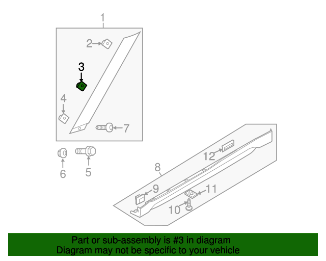 86179-2V020 - Pillar Molding Clip - 2012-2021 Hyundai | World OEM Parts ...