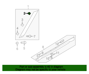 86179-2V010 - Pillar Molding Clip - 2012-2021 Hyundai | World OEM Parts ...