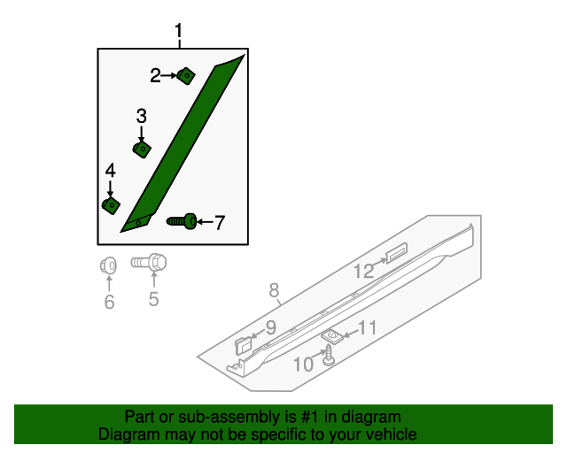 2012-2017 Hyundai Veloster Pillar Molding 86180-2V000 | OEM Parts Online
