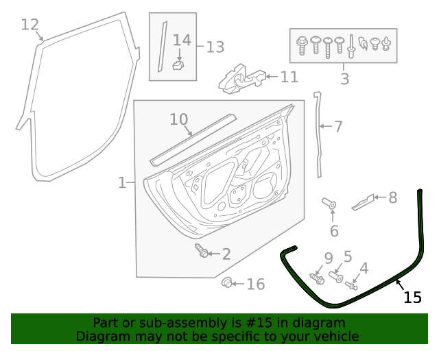11A-837-701-A - Door Weather-Strip 2022-2023 Audi | Audi Parts Store