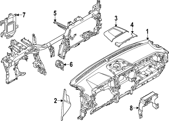 2024 Ford Ranger Instrument Panel Trim Panel N1WZ-2604302-AA | QuirkParts
