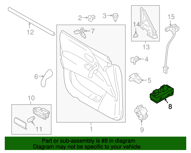 2017-2020 Nissan Armada Window Switch - Driver's Side (LH) 25401-1V81A ...