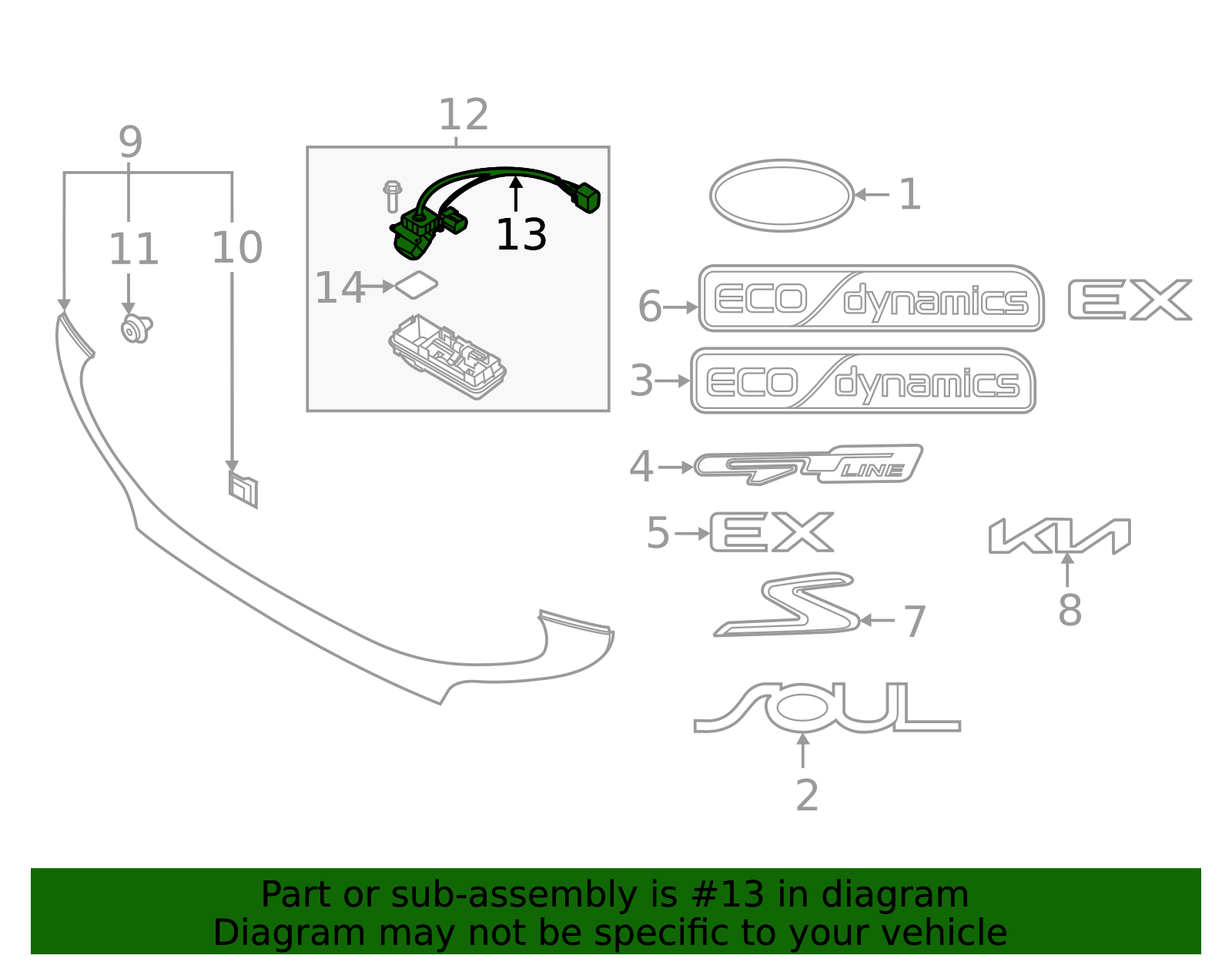 2023-2025 Kia Soul | Rear Camera | 99241-K0500 | Kia Auto Parts