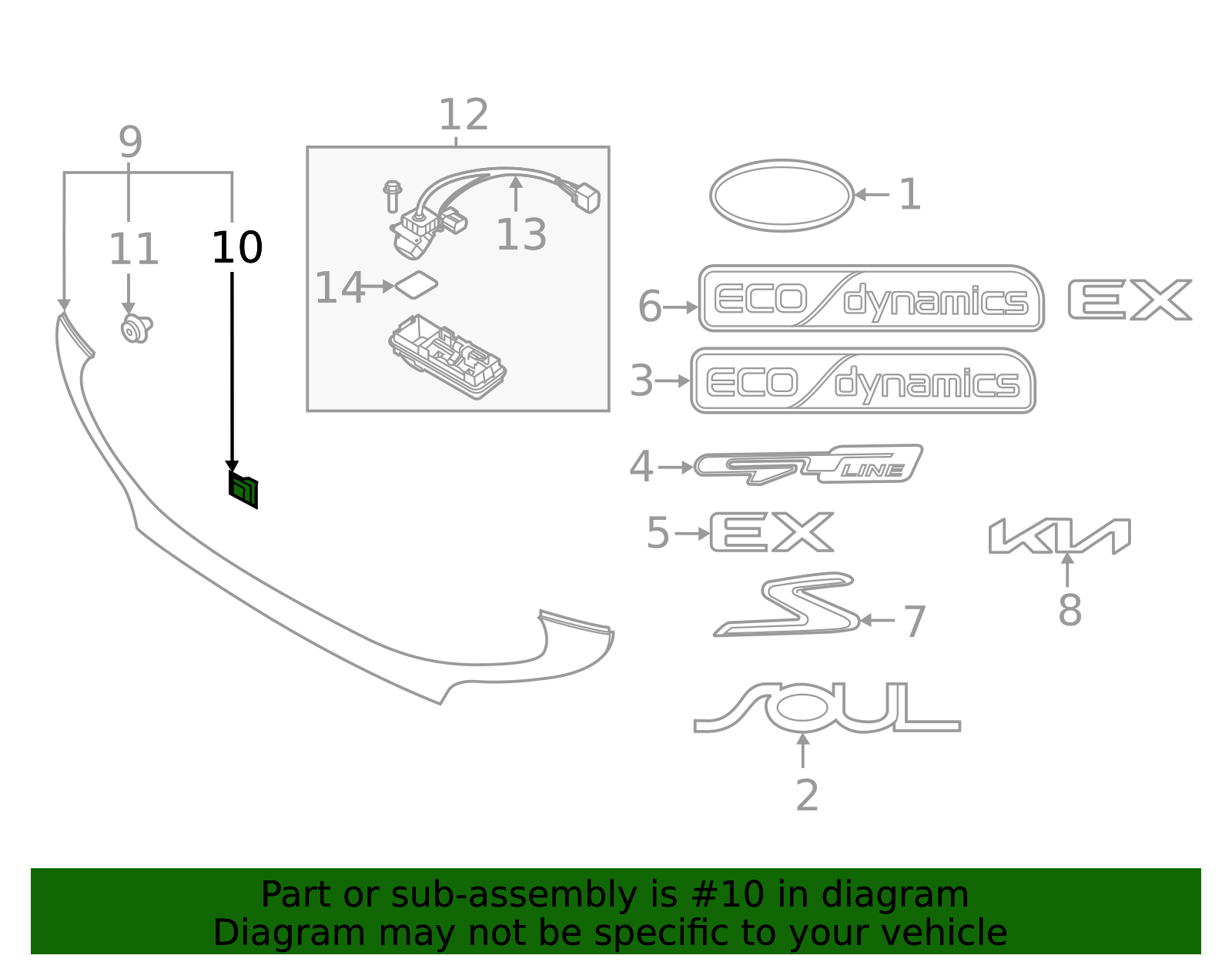 87382-K0000 - Tail Gate Molding Clip 2020-2025 Kia Soul | Kia.Parts