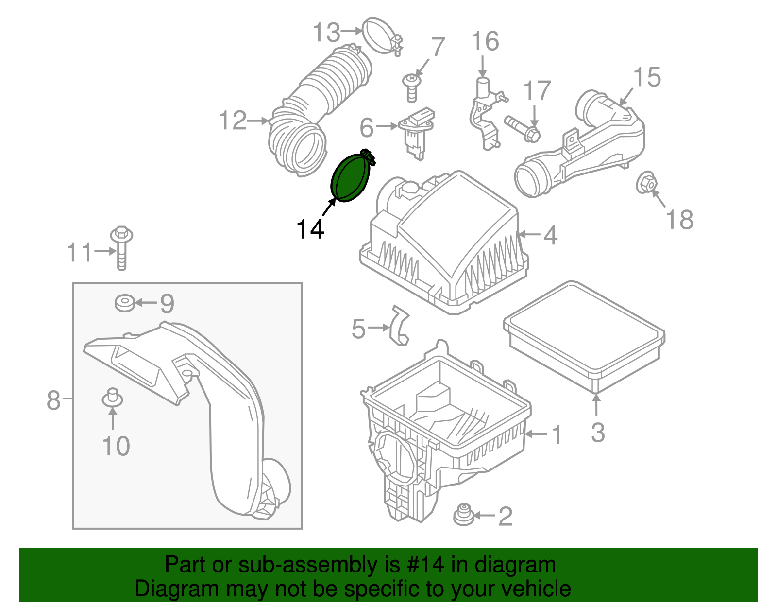 2014-2024 Mazda Air Inlet Clamp SH01-13-735 | TascaParts.com