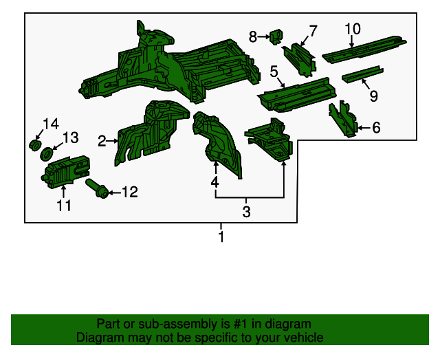 447-620-26-00 - Apron/Rail Assembly 2016-2023 Mercedes-Benz Metris ...