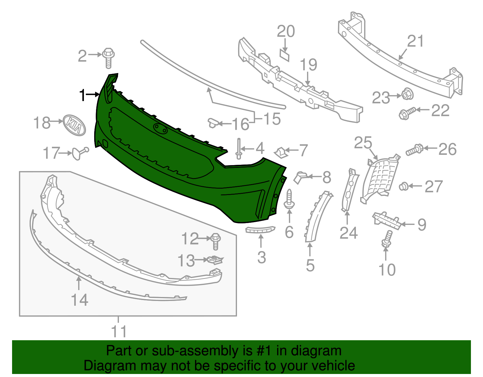86511-G5000 - Bumper Cover 2017-2019 Kia Niro | Kia.Parts Store