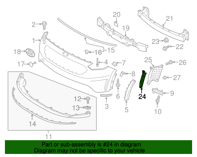 2017-2019 Kia Niro Front Duct - Driver's Side (LH) 86567-G5000 ...