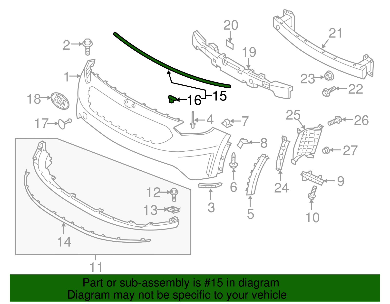 86357-G5000 - Front Seal 2017-2022 Kia | Kia.Parts Store