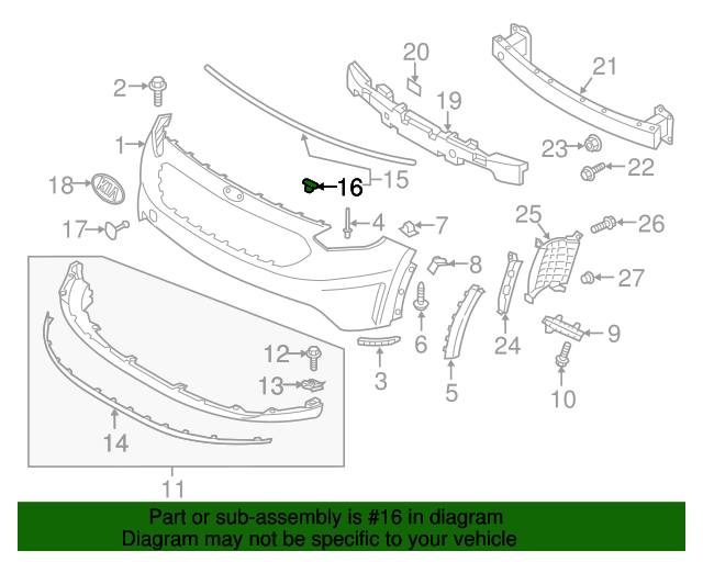 86438-A5000 - Rocker Molding Retainer Bracket 2017-2022 Kia | Kia.Parts ...