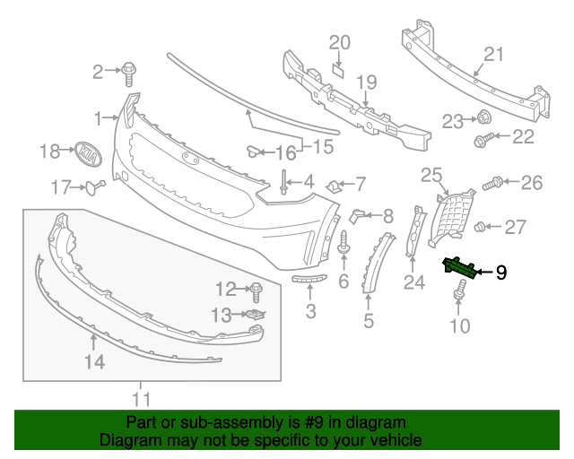2017-2019 Kia Niro OEM NEW 2017-2019 Kia Niro Front Bumper Passenger ...