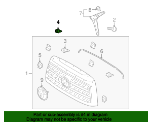 2008-2022 Toyota Grille Assembly Retainer 53191-0C010 | Elmhurst Toyota ...
