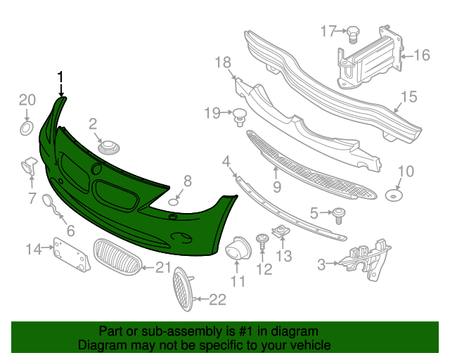 51117188347 - 2003-2004 BMW Z4 Bumper Cover (51-11-7-188-347) | BMW of ...