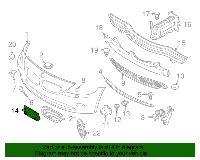 Genuine BMW 51-11-7-158-838 | License Bracket | FREE Shipping on Most ...