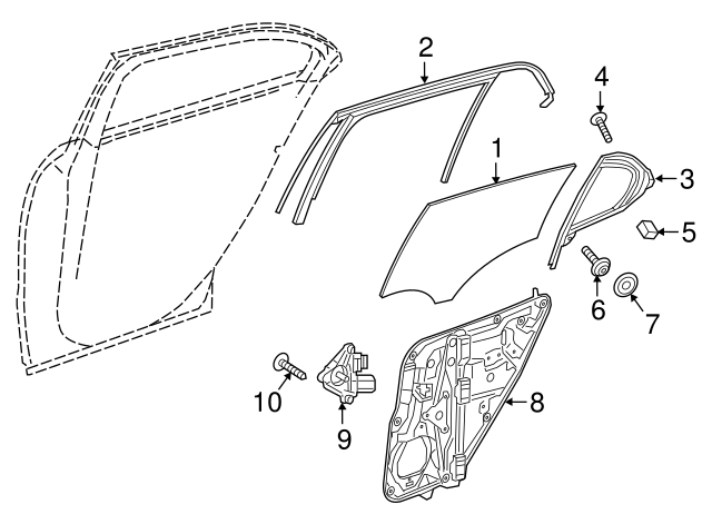 2015-2020 Mercedes-Benz Movable Glass 156-735-04-10 | MB OEM Parts