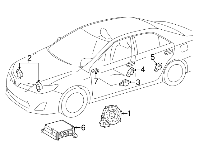 89173-39525 - Air Bag Impact Sensor - 2018-2019 Toyota Camry | OEM ...