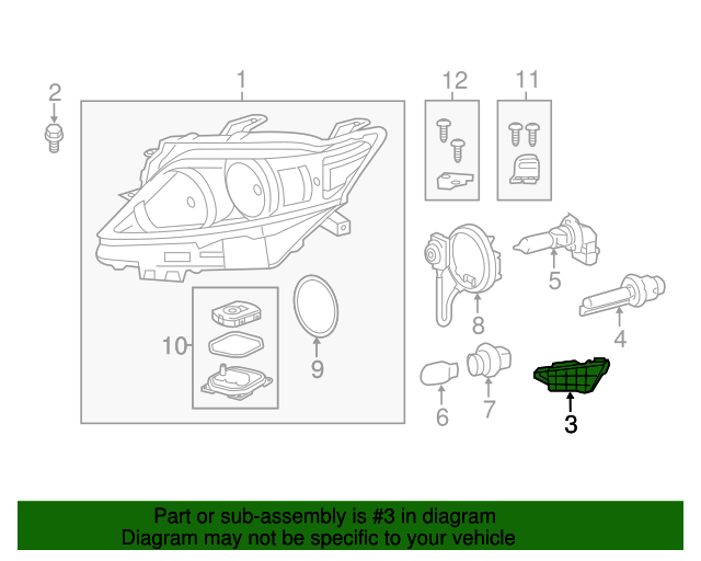 52134-0E020 - Headlight Bracket 2013-2015 Lexus | AutoNationParts.com
