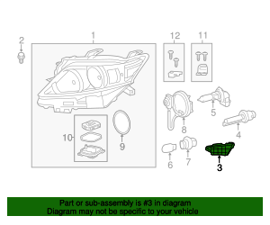 52134-0E020 - Headlight Bracket 2013-2015 Lexus | AutoNationParts.com