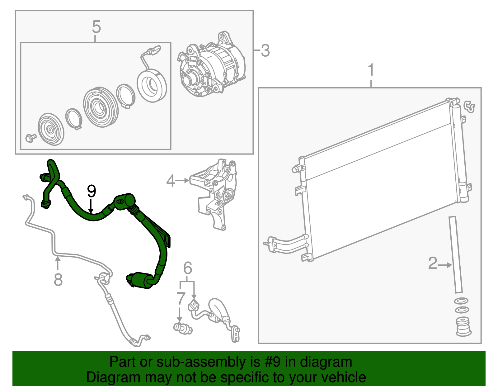 2015-2020 GM Auxiliary Air Conditioning Evaporator Hose Kit with Filter ...
