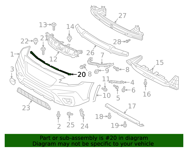 2020-2023 Subaru Upper Seal 57735AN020 | Subaru Parts Store