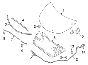 2007-2023 Nissan HOOD PROP ROD CLIP (Black) (S13 S14 R32 R33) 65722 ...