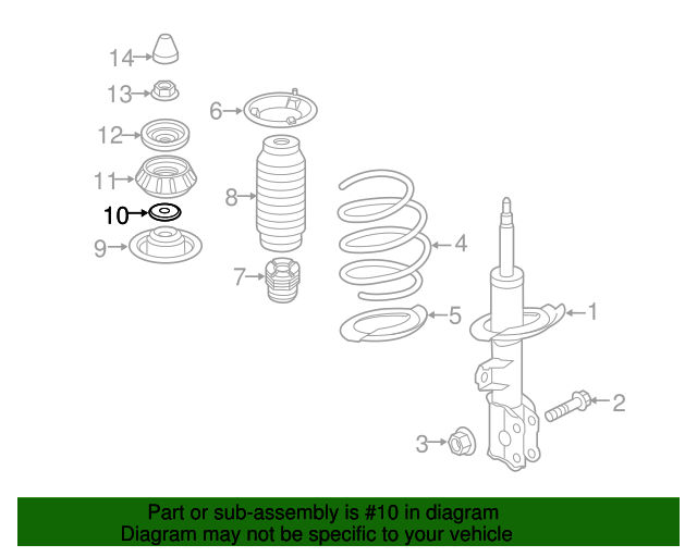 2012-2017 Hyundai Accent Strut Bearing 54612-07000 | OEM Parts Online