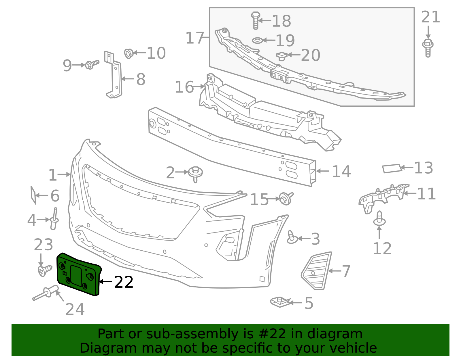 GM 84096159 Front License Plate Bracket | Genuine GM & AC Delco OEM ...