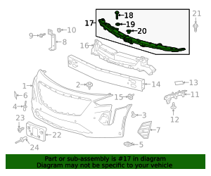84478599 - Front Bumper Fascia Center Support 2019-2020 Cadillac CT6 ...