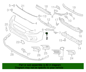 2008-2024 Subaru Bumper Cover Upper Clip 909140062 | Subaru Parts Store