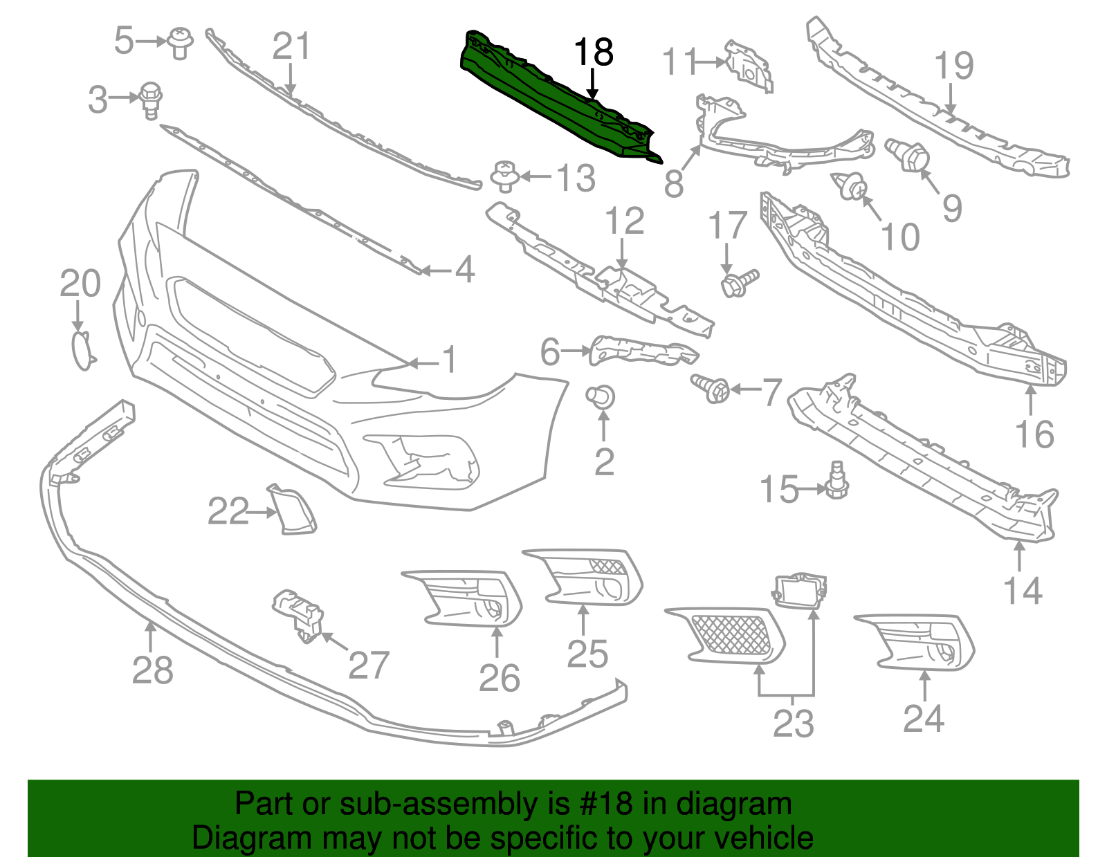 2015-2021 Subaru Bumper Cover Insulator 57705VA020 | AutoNationParts.com
