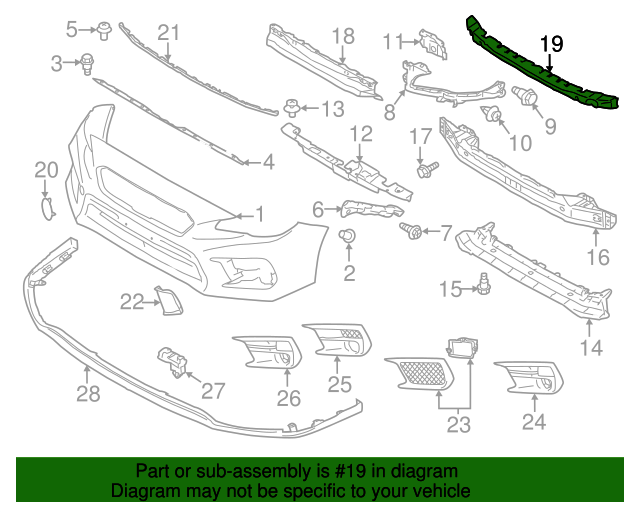2015-2021 Subaru OEM NEW 2015-2020 Subaru WRX STI Energy Absorber Front ...