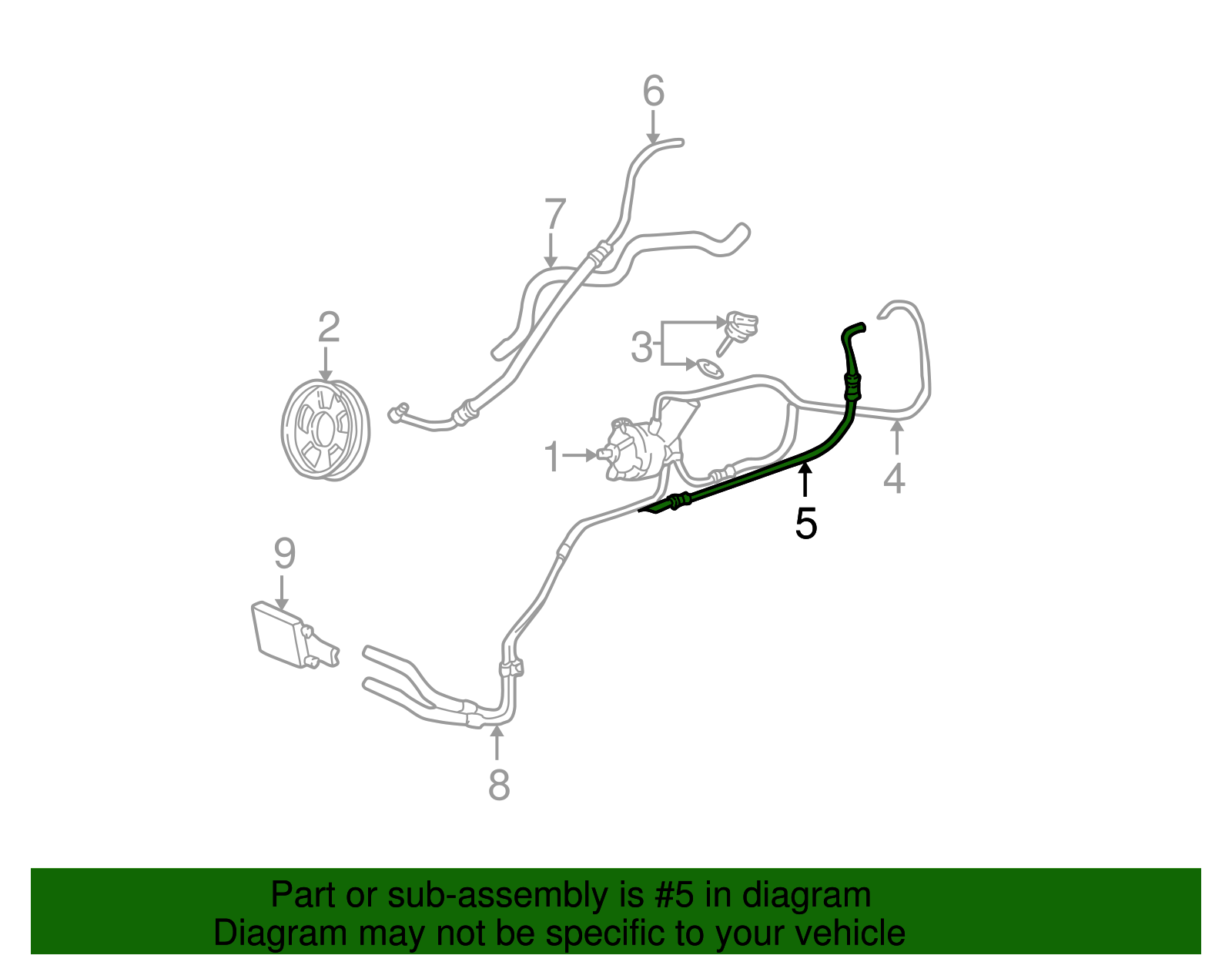 1999-2006 Ford Motorcraft™ Power Steering Pressure Hose PSH-4 | QuirkParts