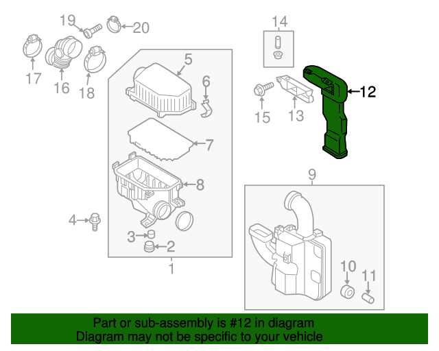 2012-2017 Hyundai Accent Air Duct 28210-1R100 | OEM Parts Online