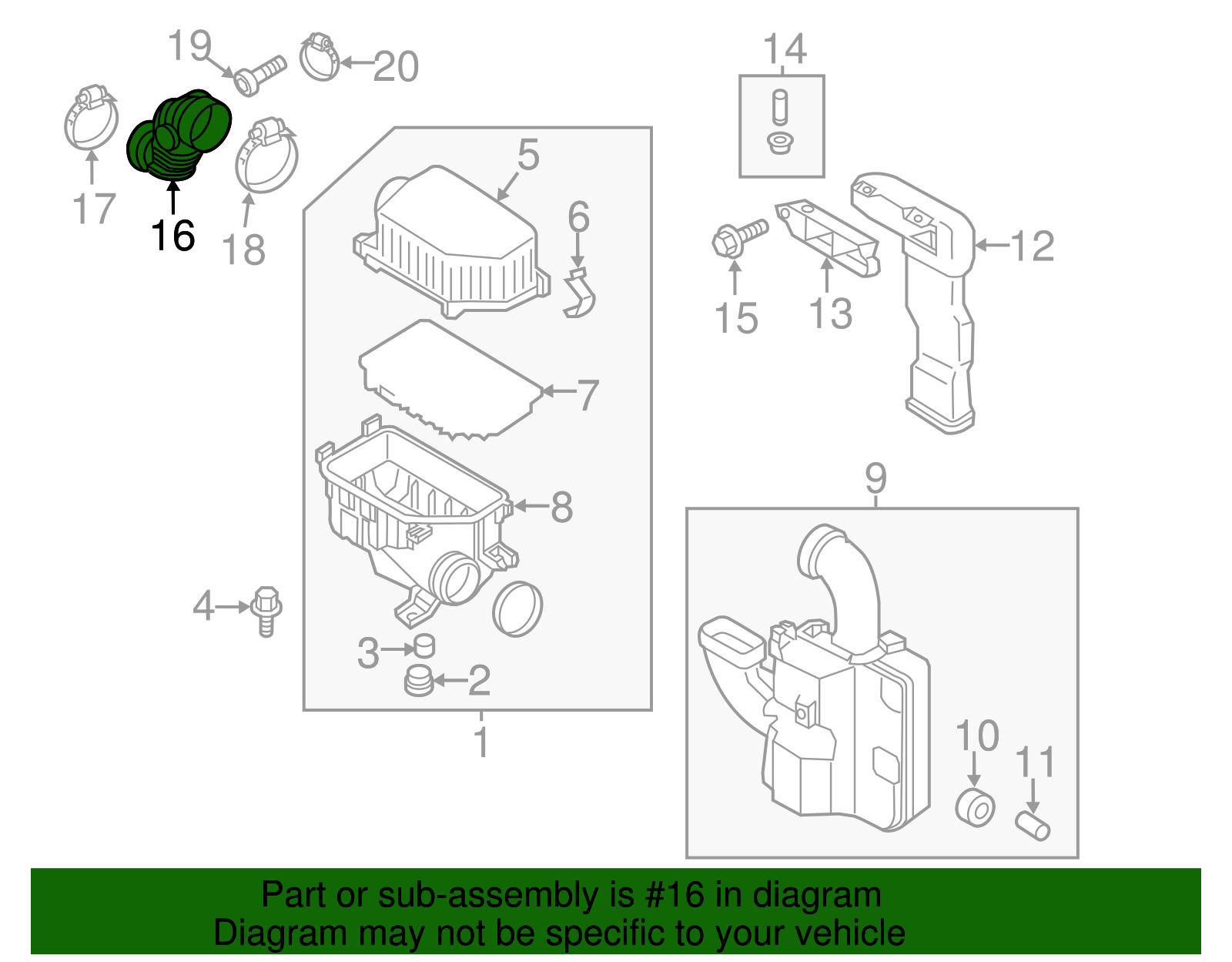 28138-3X000 - Engine Air Intake Hose 2012-2014 Hyundai | AutoNation Parts