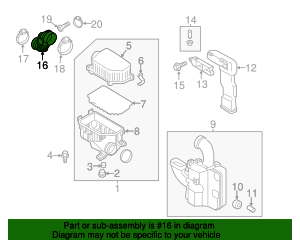 Genuine Intake Duct for 2012-2014 Hyundai | Part# 28138-3X000 | Hyundai ...