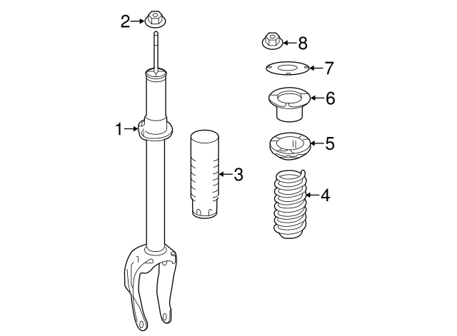 166-323-24-00 - Shock Absorber 2012-2019 Mercedes-Benz | Mercedes-Benz ...