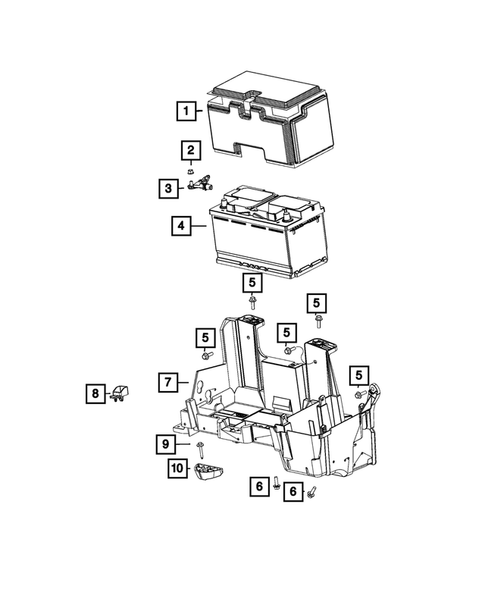 Battery, Battery Tray and Cables for 2019 Ram 1500 Classic | Mopar ...
